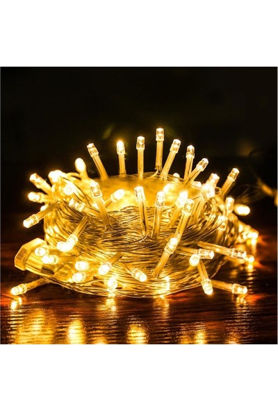 Happyland Şeffaf Kablolu LED Işık 10 mt 8 Fonksiyonlu Gün Işığı Sarı Renk Happyland Şeffaf Kablolu LED Işık 10 mt 8 Fonksiyonlu Gün Işığı Sarı Renk
