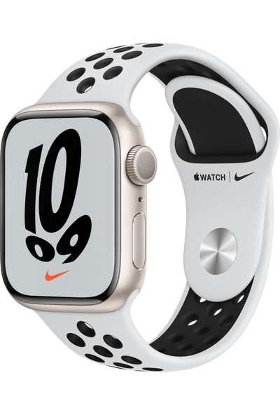 Apple Watch Nike Seri 7 Gps, 41MM Beyaz Alüminyum Kasa ve Beyaz Nike Spor Kordon - Regular MKN33TU/A