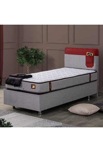 Setay Genç Baza Seti Flora Baza + Başlık + Ortho Soft Yatak Seti Kırmızı