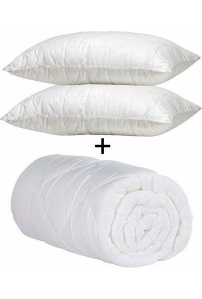 Ulus Çift Kişilik Beyaz Yorgan + 2 Adet Yastık Hediyeli Ulus Çift Kişilik Beyaz Yorgan + 2 Adet Yastık Hediyeli