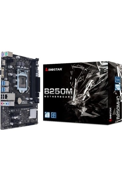 Biostar B250MHC Intel B250 2400MHz DDR4 1151Pin Micro ATX Anakart Biostar B250MHC Intel B250 2400MHz DDR4 1151Pin Micro ATX Anakart