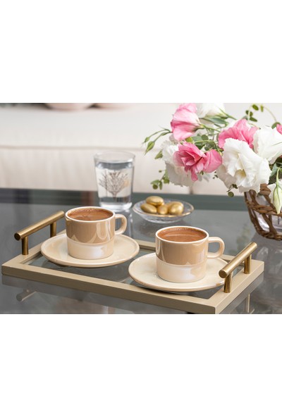 English Home Fora Porselen 2 Kişilik Kahve Fincan Takımı 100 ml Sütlü Kahve English Home Fora Porselen 2 Kişilik Kahve Fincan Takımı 100 ml Sütlü Kahve