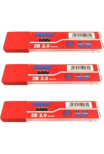 Mikro Kalem Ucu 2.0mm 2b Mikro 2b Kalem Ucu 2mm Kırmızı 3 Adet