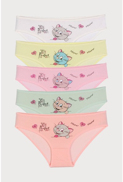Nicoletta Mıxcolor Kız Çocuk Külot Garson 5 Li Paket Likralı Nicoletta Mıxcolor Kız Çocuk Külot Garson 5 Li Paket Likralı