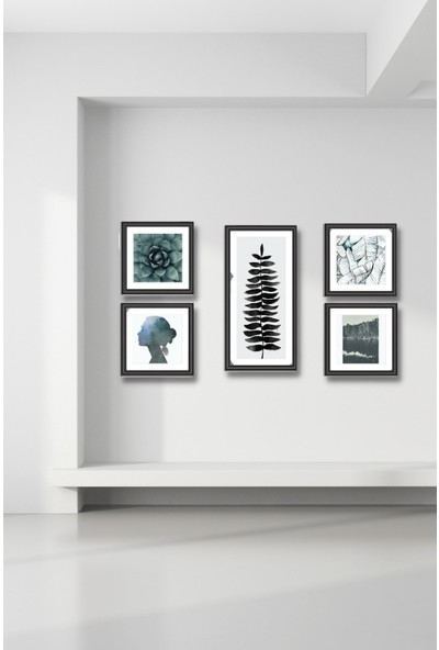 5li Ahşap Tablo Seti Yeşil Yapraklar Kadın Salon Oturma Odası Yatak Odası Için Çerçeve Görünümlü Mdf Duvar Dekoru 50 x 30 cm 5li Ahşap Tablo Seti Yeşil Yapraklar Kadın Salon Oturma Odası Yatak Odası Için Çerçeve Görünümlü Mdf Duvar Dekoru 50 x 30 cm