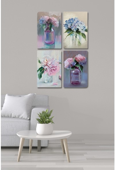 Nt Handmade 4'lü Ahşap Tablo Seti - Vazoda Çiçekler Salon Oturma Odası Yatak Odası Için Çerçeve Görünümlü Mdf Duvar Dekoru 46 x 30 cm Nt Handmade 4'lü Ahşap Tablo Seti - Vazoda Çiçekler Salon Oturma Odası Yatak Odası Için Çerçeve Görünümlü Mdf Duvar Dekoru 46 x 30 cm