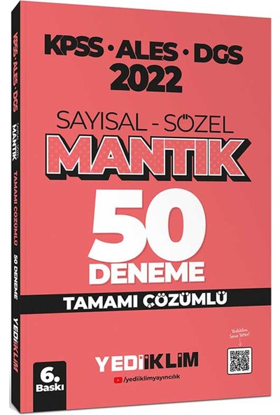 Yediiklim Yayınları KPSS 2022-ALES-DGS Sayısal Sözel Mantık Tamamı Çözümlü 50 Deneme Yediiklim Yayınları KPSS 2022-ALES-DGS Sayısal Sözel Mantık Tamamı Çözümlü 50 Deneme