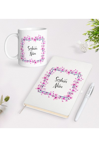BK Kişiye Özel Isimli Beyaz Defter Kalem Kupa Seti-5 BK Kişiye Özel Isimli Beyaz Defter Kalem Kupa Seti-5