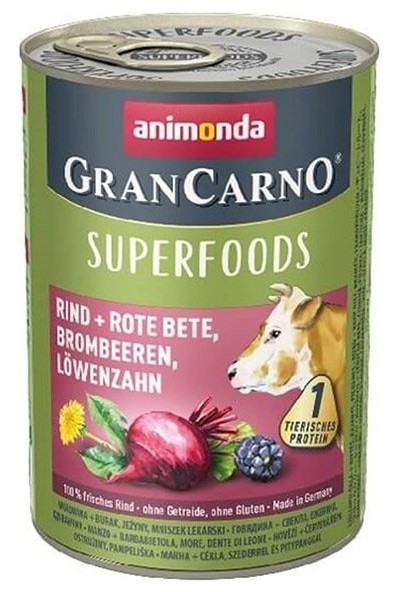 Animonda Gran Carno Superfoods Sığır Etli Pancar ve Böğürtlenli Yetişkin Köpek Konservesi 400 gr Animonda Gran Carno Superfoods Sığır Etli Pancar ve Böğürtlenli Yetişkin Köpek Konservesi 400 gr