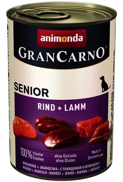 Animonda Gran Carno Senior Kuzu Etli Yaşlı Köpek Konservesi 400 gr Animonda Gran Carno Senior Kuzu Etli Yaşlı Köpek Konservesi 400 gr