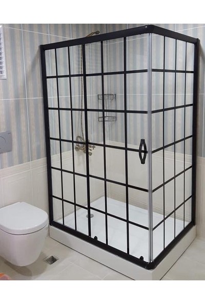 Armina Siyah Kareli Dikdörtgen 5 mm Duşakabin 80X120 cm Armina Siyah Kareli Dikdörtgen 5 mm Duşakabin 80X120 cm