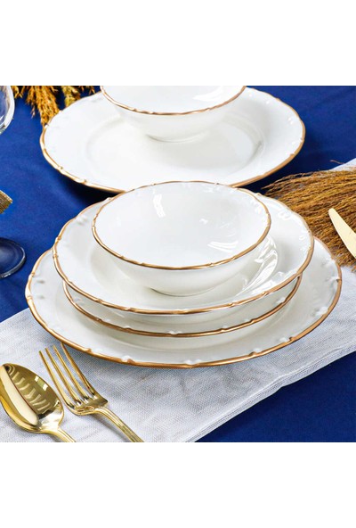 Nehir Grand Lüx Bronz Fileli 24 Parça 6 Kişilik Yemek Takımı Nehir Grand Lüx Bronz Fileli 24 Parça 6 Kişilik Yemek Takımı