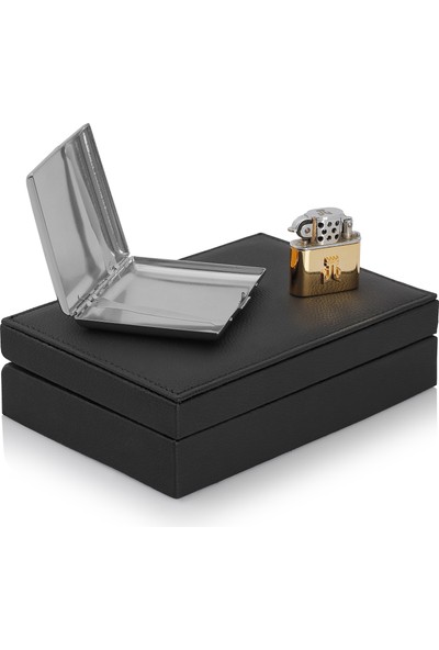 Zekupp Joker Çakmak ve Metal Sigara Tabakası Set