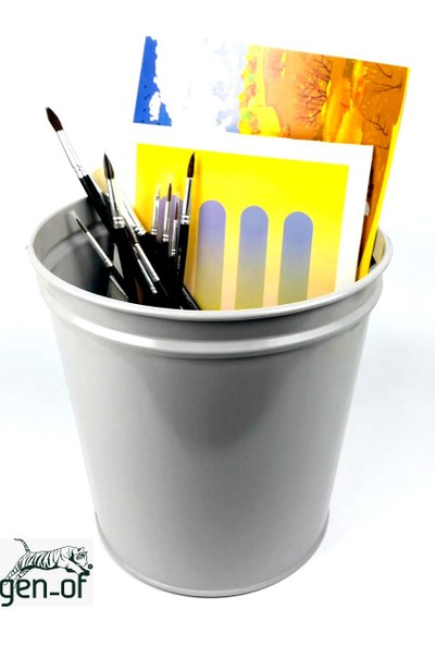 Gen-Of Gri Metal Çöp Kovası