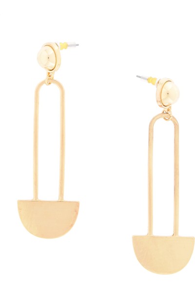 Audrey Taşlı Metal Altın Bej Kadın Küpe