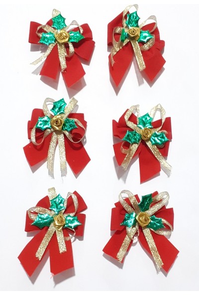 Funworld Yılbaşı Yeni Yıl Çam Ağacı Süs Fiyonk Süs 6'lı Funworld Yılbaşı Yeni Yıl Çam Ağacı Süs Fiyonk Süs 6'lı