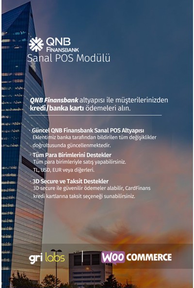 Gri Woocommerce / Wordpress - Qnb Finansbank Pos Modülü