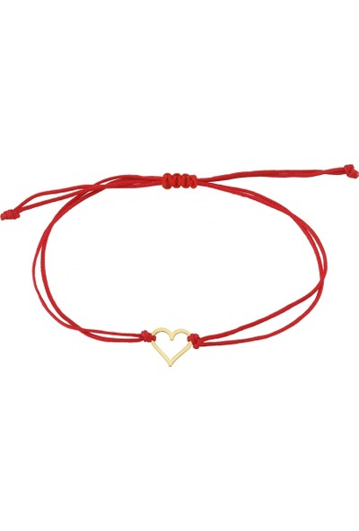 Altın Köşe Şans Bilekliği Kalp 14 Ayar Altın