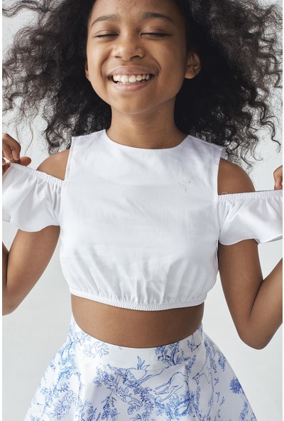 B&G Store Kız Çocuk Beyaz Bluz