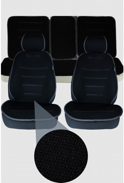 Randoffon 4'lü Oto Araç Araba Koltuk Koruyucu Minderi Takım Andex Kumaş Siyah