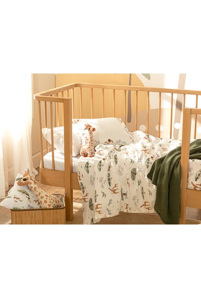 English Home Safari Pamuklu Bebe Nevresım Takımı 100X150 cm Beyaz English Home Safari Pamuklu Bebe Nevresım Takımı 100X150 cm Beyaz