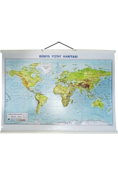 Elif İş Eğitimi Çift Taraflı Fiziki ve Siyasi Askılı Çıtalı Dünya Haritası 70 x 100 cm Elif İş Eğitimi Çift Taraflı Fiziki ve Siyasi Askılı Çıtalı Dünya Haritası 70 x 100 cm