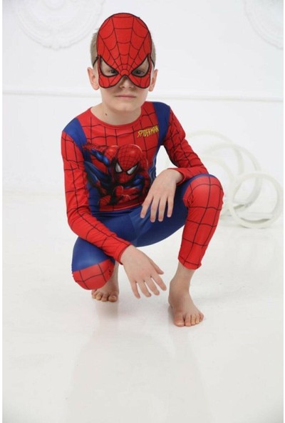 Rapapa Erkek Çocuk Spiderman Örümcek Adam Kostüm Mavi-Kırmızı 8065-