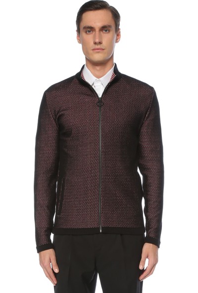 Network Slim Fit Dik Yaka Desenli Triko Mont