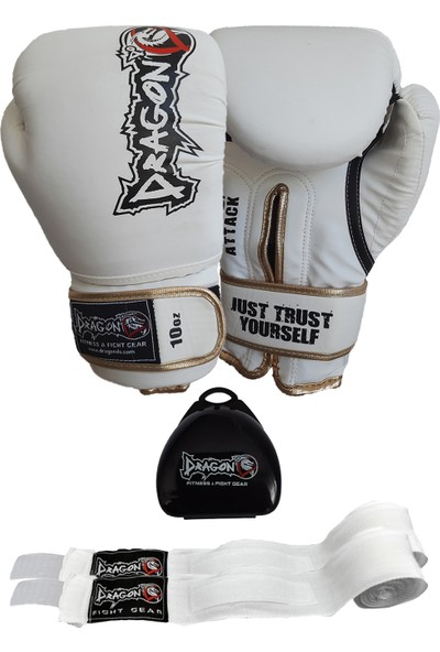 Dragon Attack 5 Boks Eldiveni Seti Boks Eldiveni Bandaj ve Dişlik 3’lü Set