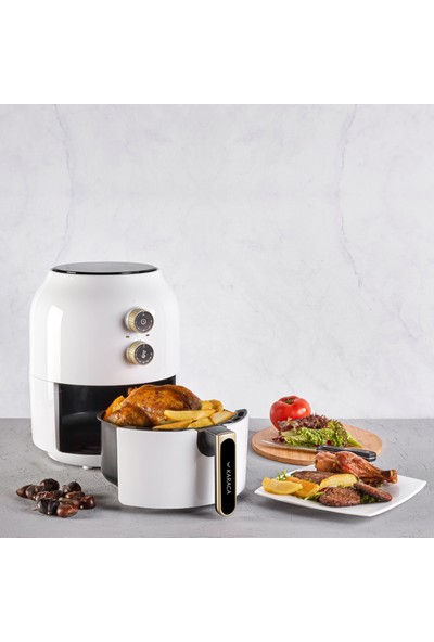 Karaca Multifry Beyaz Air Fryer Yağsız Fritöz Karaca Multifry Beyaz Air Fryer Yağsız Fritöz