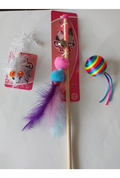 Lazy Pet Toys 3 Oyuncaklı Set-8 Kedi Oyuncağı & Catnipli & Zilli Lazy Pet Toys 3 Oyuncaklı Set-8 Kedi Oyuncağı & Catnipli & Zilli