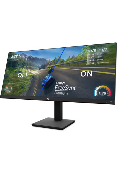 HP X34 2V7W6E9 34'' 165Hz 1ms (Hdmı 2.0+Displayport 1.4+3.5mm Aux)Amd Freesync Wqhd IPS Monitör HP X34 2V7W6E9 34'' 165Hz 1ms (Hdmı 2.0+Displayport 1.4+3.5mm Aux)Amd Freesync Wqhd IPS Monitör