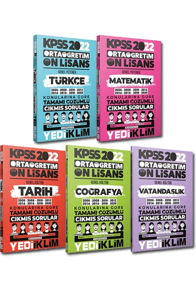Yediiklim Yayınları 2022 Kpss Konularına Göre Tamamı Çözümlü Çıkmış Sorular Seti