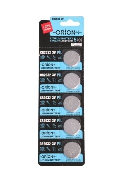 Orion CR2032 3V Lithium Pil 5'li Paket Orion CR2032 3V Lithium Pil 5'li Paket