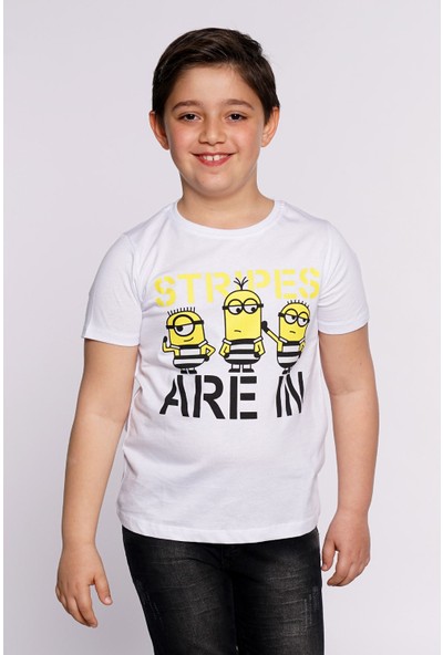 Zepkids Erkek Çocuk Tshirt Strıpes Are Baskılı 9-12 Yaş