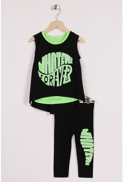 Zepkids Kız Çocuk Taytlı Takım Whatever Forever Baskılı 5-8 Yaş
