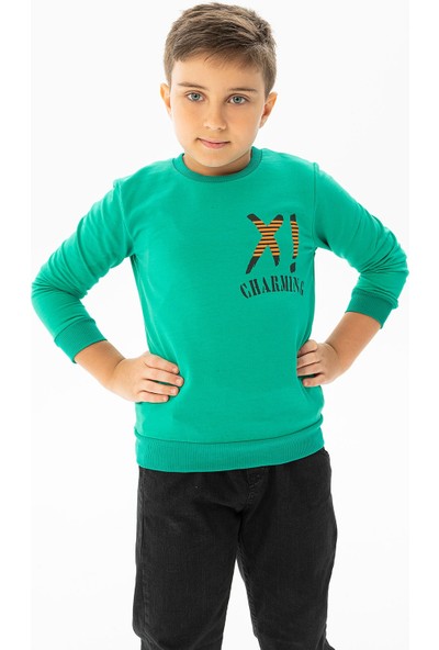 Zepkids Erkek Çocuk Uzun Kollu Sweatshirt Charming Baskılı 3-7 Yaş