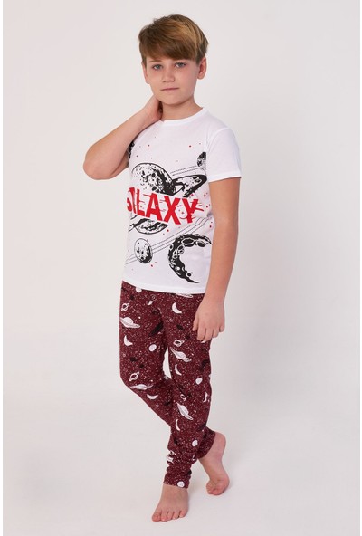 Zepkids Erkek Çocuk Pijama Takımı Galaxy Baskılı