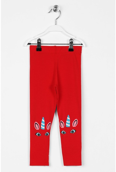 Zepkids Kız Çocuk Tayt Dizleri Unicorn Baskılı 3-8 Yaş