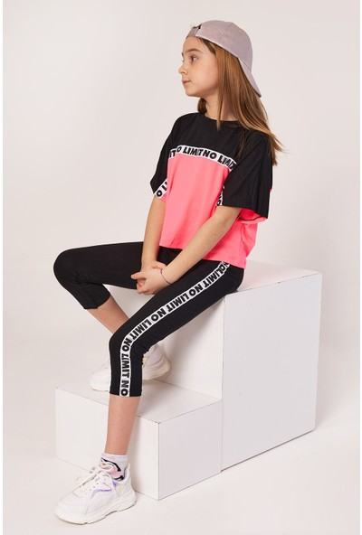 Zepkids Kız Çocuk Taytlı Takım No Lımıt Şeritli 9-12 Yaş