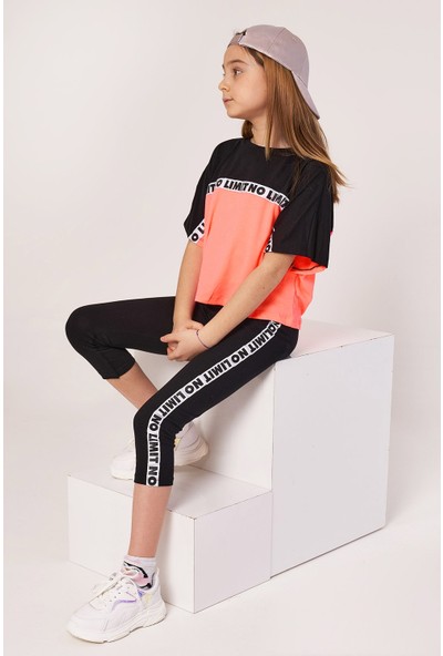 Zepkids Kız Çocuk Taytlı Takım No Lımıt Şeritli 9-12 Yaş