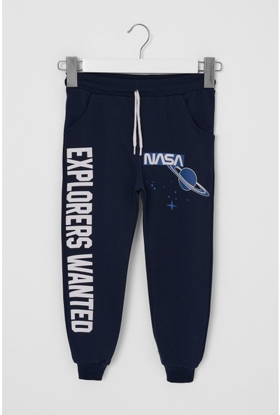 Zepkids Erkek Çocuk Eşofman Tek Alt Nasa Baskılı 9-12 Yaş Lacivert