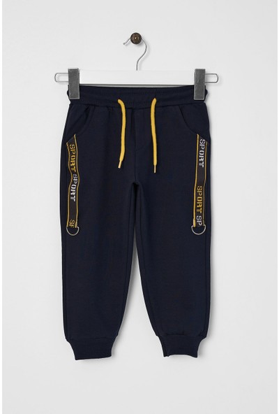 Zepkids Erkek Çocuk Eşofman Tek Alt Sport Baskılı 9-12 Yaş Lacivert