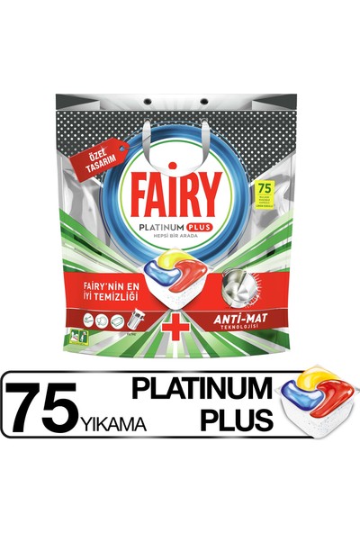 Fairy Platinum Plus Bulaşık Makinesi Deterjanı Tableti / Kapsülü 75 Yıkama Black Friday Edition Fairy Platinum Plus Bulaşık Makinesi Deterjanı Tableti / Kapsülü 75 Yıkama Black Friday Edition