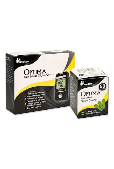 Optima Şeker Ölçum Cihazı + 50 Adet Ölçüm Stripi