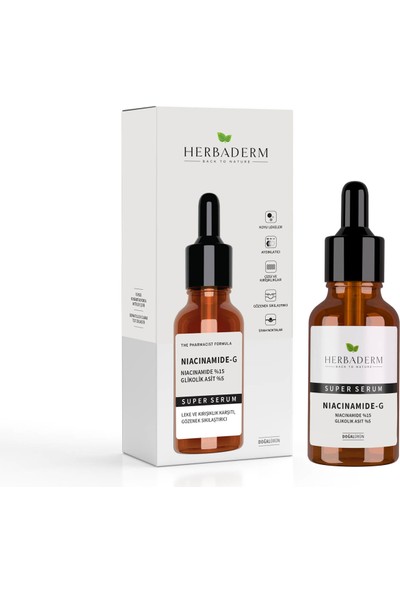 Herbaderm Süperserum Niacinamide %15 Glikolik Asit %5