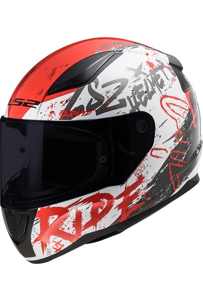 Ls2 Rapid Naughty Mat Beyaz - Kırmızı Kask 2 Cam Ls2 Rapid Naughty Mat Beyaz - Kırmızı Kask 2 Cam