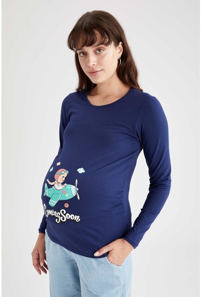 DeFacto Hamile Baskılı Uzun Kollu Üst V5787AZ21AU DeFacto Hamile Baskılı Uzun Kollu Üst V5787AZ21AU