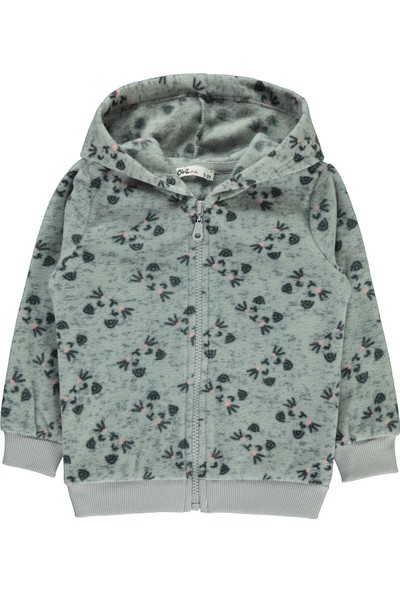 Civil Girls Kız Çocuk Kapüşonlu Hırka 2-5 Yaş Gri