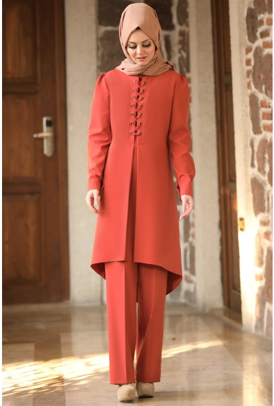 Modaviki Mina Tunik Pantolon Takım Kiremit AHN01